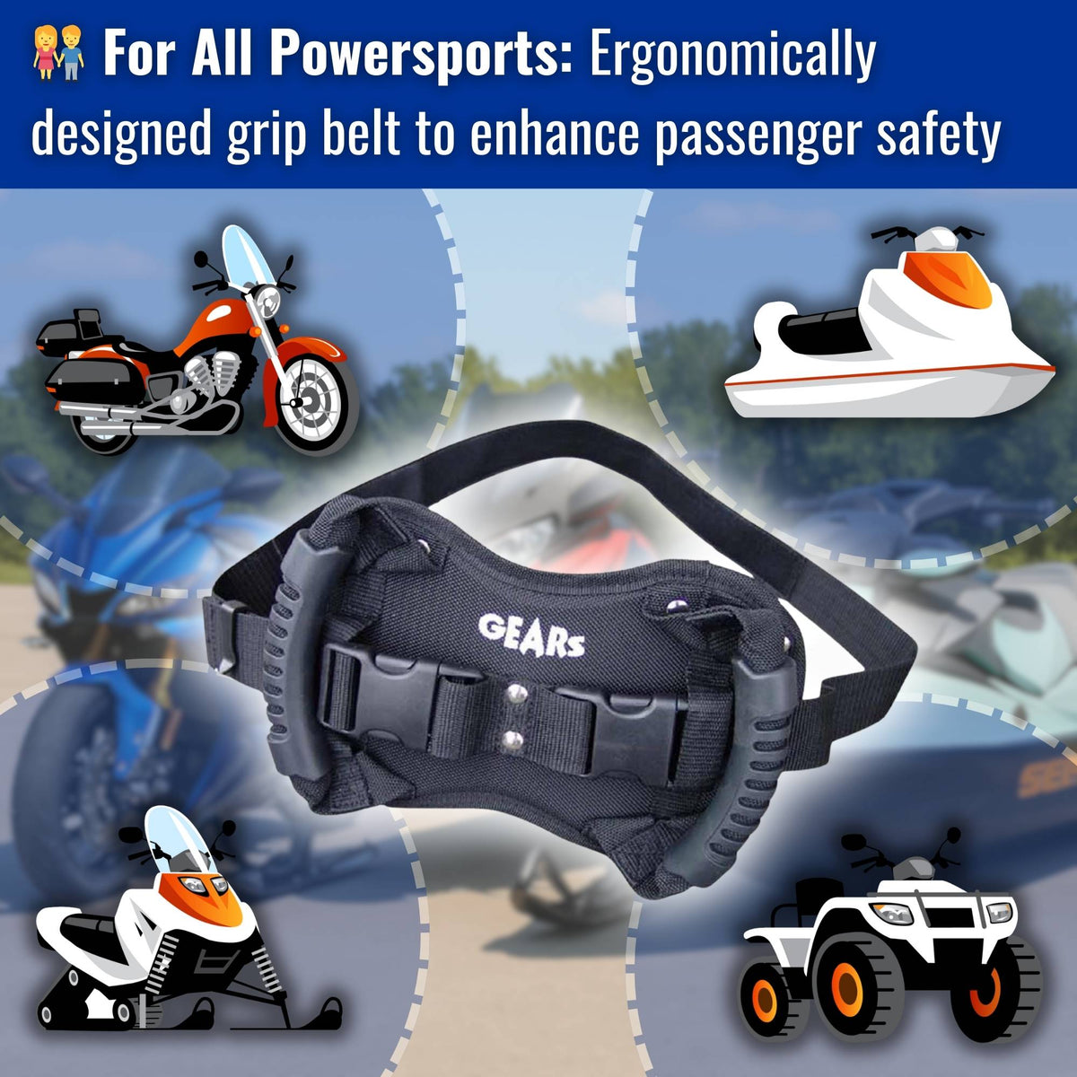 Passenger Grab Handles for Motorcycle, Sled, & PWC • GEARS