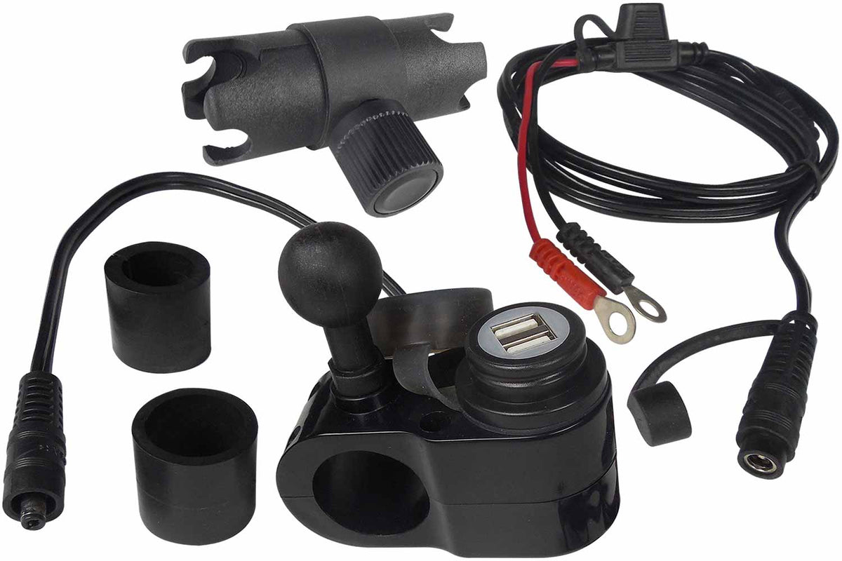 Motorcycle Handlebar USB Charging Mount • GEARS